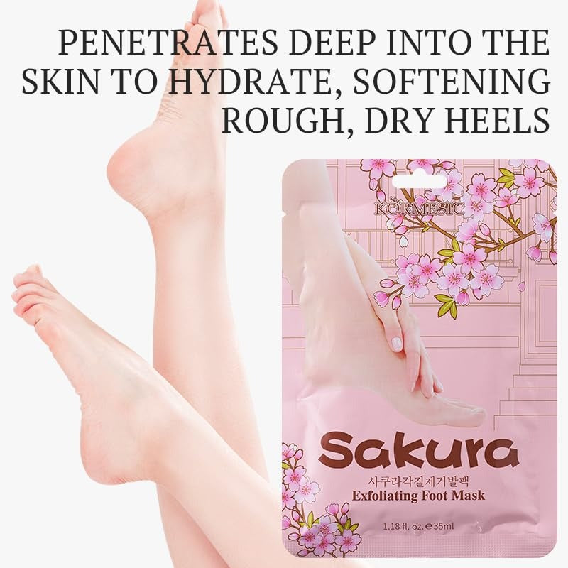 Sakura Exfoliating Foot Mask | Foot Peeling Mask for (Woman and Man ...